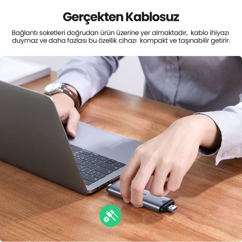 Ugreen M.2 NVME USB-A USB-C 3.1 Gen 2 M ve B + M KEY SSD Disk Kutusu ...