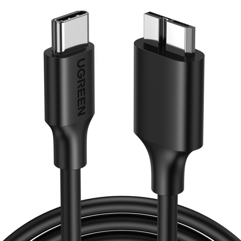 Ugreen USB Type-C to USB 3.0 Micro B Şarj ve Data Kablosu 1 Metre Siyah ...