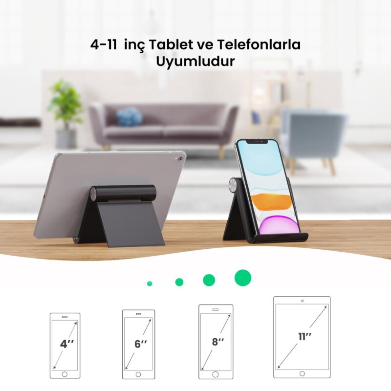 Ugreen Çok Açılı Masaüstü Tablet Telefon Standı Siyah - Ugreen Türkiye