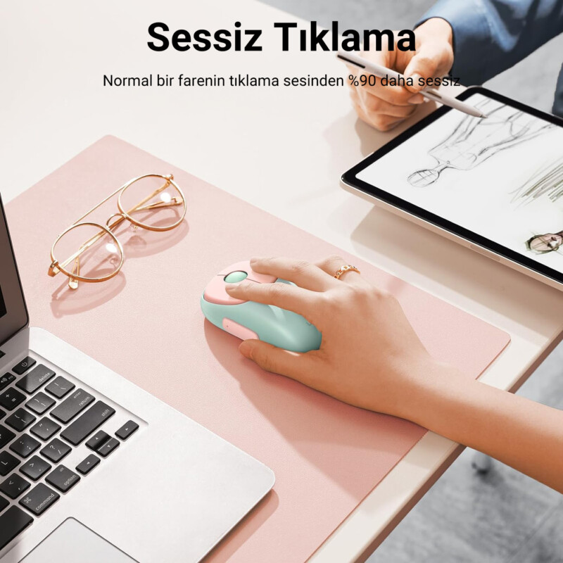Ugreen FUN+ 4000 DPI 2.4GHz Kablosuz ve Bluetooth Şarj Edilebilir Mouse ...