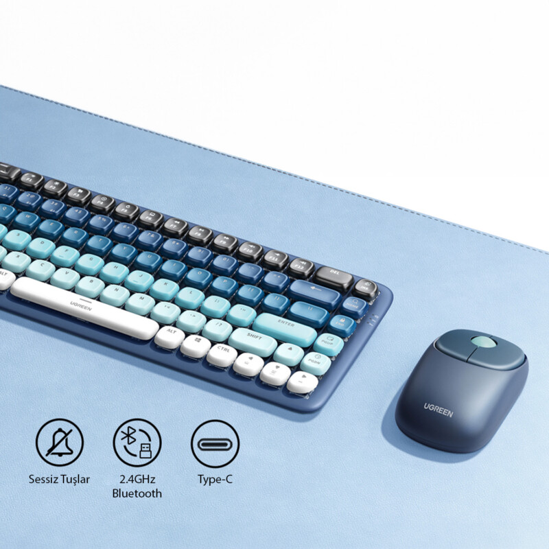 Ugreen FUN+ 4000 DPI 2.4GHz Kablosuz ve Bluetooth Şarj Edilebilir Mouse ...
